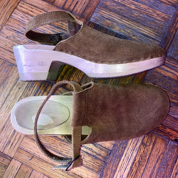 Sven | Shoes | Sven Tan Suede Buckle Strap Clogs 495 | Poshmark